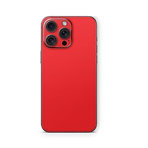 MightySkins Skin Compatible with Apple iPhone 15 Pro Max Back Only Wrap - Solid Red | Protective, Durable, and Unique Vinyl Decal wrap Cover | Easy to Apply & Change Styles | Made in The USA