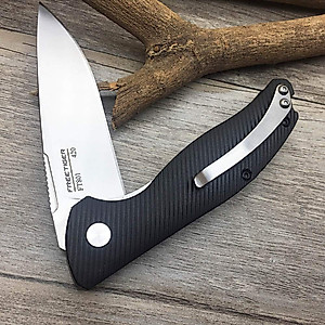 FreeTiger FT801 Folding Pocket Knife Sand-Finished Stainless Steel Blade Liner-lock System Hunting Survival Tactical EDC Cheap Pocket Knife