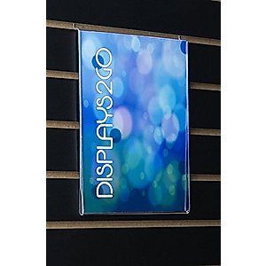 Set of 10, Slatwall Sign Holders for 8.5 x 11 Graphics, Top-Loading - Clear Plexiglas