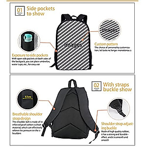 UNICEU Kids Sports Backpack Set 2 Packs, 3D Basketball Print, Large Capacity School Bookbag with Thermal Lunch Bag