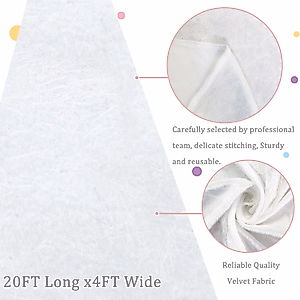 FOTSHARER White Aisle Runners for Weddings 4FTx20FT Long Velvet Aisle Runner for Wedding Ceremony Luxury Aisle Runner Rug Wide Carpet Runner Wedding Runway for Bridal Shower Church Wedding Reception