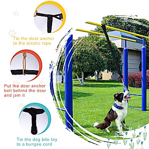 LovelyPaws Spring Pole Dog Rope Toys, Dog Interactive Hanging Tree Tug Toy Indoor and Outdoor with 3 Chew Toys for Dogs
