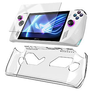 ENCASED 3-in-1 Asus ROG Ally Accessories Bundle - Clear Grip Case with Tempered Glass Screen Protector and Protective Carrying Bag with Handle (EVA Hard Shell)