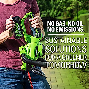 Greenworks 24V 22" Cordless Laser Cut Hedge Trimmer, Tool Only