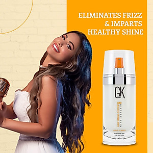 GK HAIR Global Keratin Leave-In Conditioner Detangler Spray 120 ml - For Dry, Damaged and Frizzy Hair Protection With Organic Natural Oil Strength & Shine | Hydrating Smoothing Styler