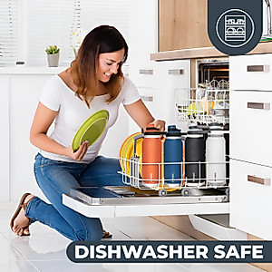 Escape 1 Liter Water Bottle Ideal for Gym Dishwasher Safe 34 oz Insulated Stainless Steel that Keeps Hot & Cold Wide Mouth WHITE