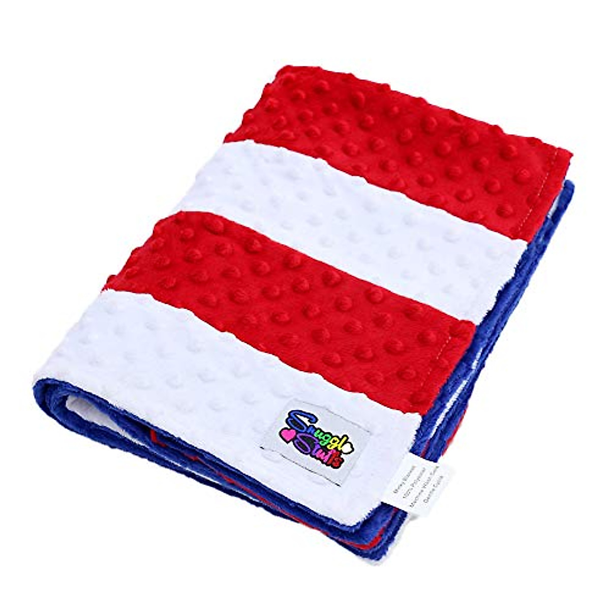 Snuggle Stuffs Minky Dot Plush USA Flag 24" x 36" Baby Blanket