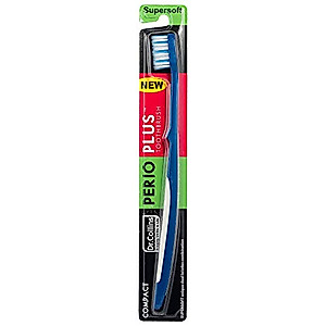 Dr. Collins Perio Plus Compact Toothbrush, (Colors Vary) (Pack of 2)