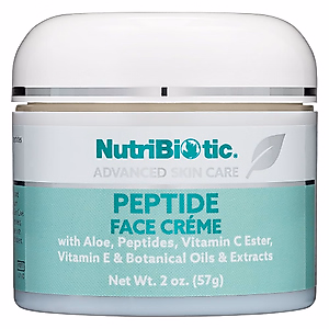 NutriBiotic – Peptide Face Creme with GSE, 2 Oz | Ultra-Hydrating | Collagen Synthesis Support | with Botanical Extracts & Oils & Vitamin E | Natural Fragrance & Paraben Free