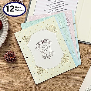 COFICE Recipe Binder Book to Write in Your Own Recipes with Plastic Sleeves, Blank Family Recipe Cards Organizer Kit (Gray)