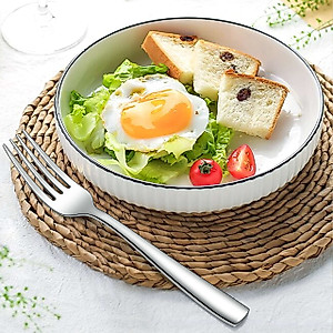 LIANYU Silverware Set, 45-Piece Flatware Set with Serving Utensils, Stainless Steel Cutlery Flatware Set for 8, Eating Utensils Tableware with Knife Fork Spoon, Mirror Finish, Dishwasher Safe