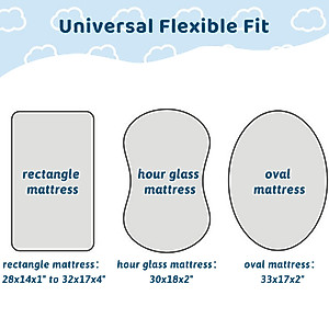 Petyoung Stretch Baby Bassinet Sheet, Toddler Ultra Soft Sheets for Bassinet Pad/Mattress for Boys Girls