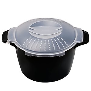 Professional Large Micro Cookware 2 Quart, Microwave Steamer for Vegetables, Cooker for Microwave - BPA Free, Dishwasher Safe