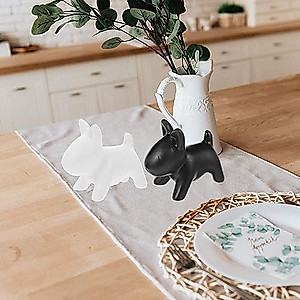 UPKOCH 2pcs Dog Salt and Pepper Shaker Set Cute Ceramic Dog Figurine Spices Jars Condiment Pots Seasoning Container Novelty Puppy Kitchen Accessories for Dog Lover