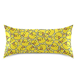 Rubber Duck Pillow Covers Silk Pillowcase for Hair and Skin Soft and Smooth Cooling Satin Pillowcase Standard Size Pillow Case for Bed Bedroom Women Boys Girls (20x26 Inch)