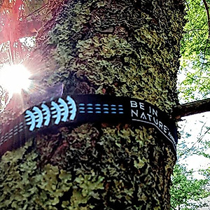Be In Nature XL Hammock Straps – Tree Straps – 20 Feet Long – 42 Loops – Support 500 Pounds (Black)