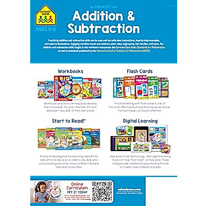 School Zone Addition and Subtraction Workbook: 1st Grade Math, Place Value, Regrouping, Fact Tables, and More (School Zone I Know It!® Workbook Series)