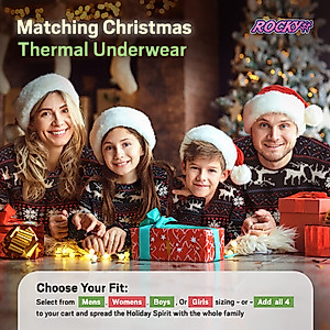 Rocky Christmas Reindeer Thermal Underwear - Pajamas Sets For Full Family (Men, Women, Boys & Girls) Long Sleeve Matching Merry Xmas Top And Bottom PJs (Women - 2X-Large)