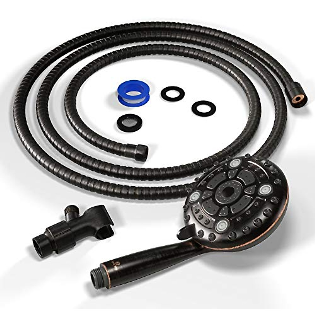Aquarius Mist Handheld Oil Rubbed Bronze Shower Heads with Handheld Spray and Hose (Extra Long) Spa Grade High Pressure Showerhead wand With 6 Spray Settings – Adjustable Mount Holder & Teflon Tape