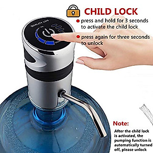 DOTSOG Water Dispenser for 5 Gallon Bottle Water Pump USB Charging Portable Electric Drinking Water Bottle Pump Dispenser for Home Kitchen Office