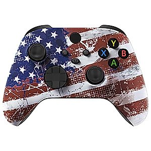 eXtremeRate Impression US Flag Soft Touch Front Housing Shell for Xbox Series X/S Controller, Custom Cover Faceplate for Xbox Series X/S, Xbox Core Controller - Controller NOT Included