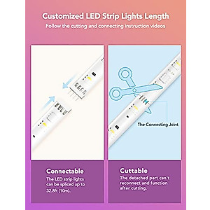 Govee RGBIC LED Strip Lights M1 with Matter, 16.4ft WiFi LED Lights for Cabinet, TV, Bed and Gaming Desk, Smart LED Lights Work with Apple Home, Alexa, Google Assistant and SmartThings, Room Decor