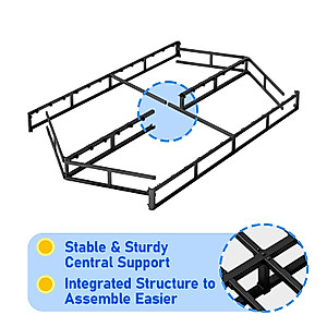 Askeld Queen Bed Box Spring 5 Inch High, Low Metal Bed Frame with Round-Corner Design, Heavy Duty Steel Slat Support Mattress Foundation, Noise Free Platform Base, 3500lbs Max Weight Capacity