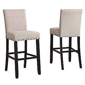 New Classic Furniture Crispin Bar Chair, 2-Pack, Natural