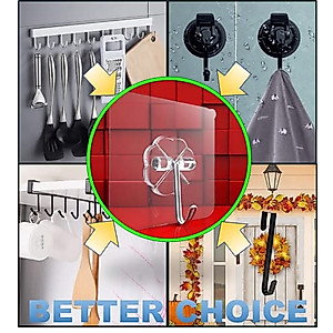 33lbs Adhesive Sticky Hooks for Hanging on Wall or Ceiling, Heavy Duty, Traceless, No Damage(10pcs)