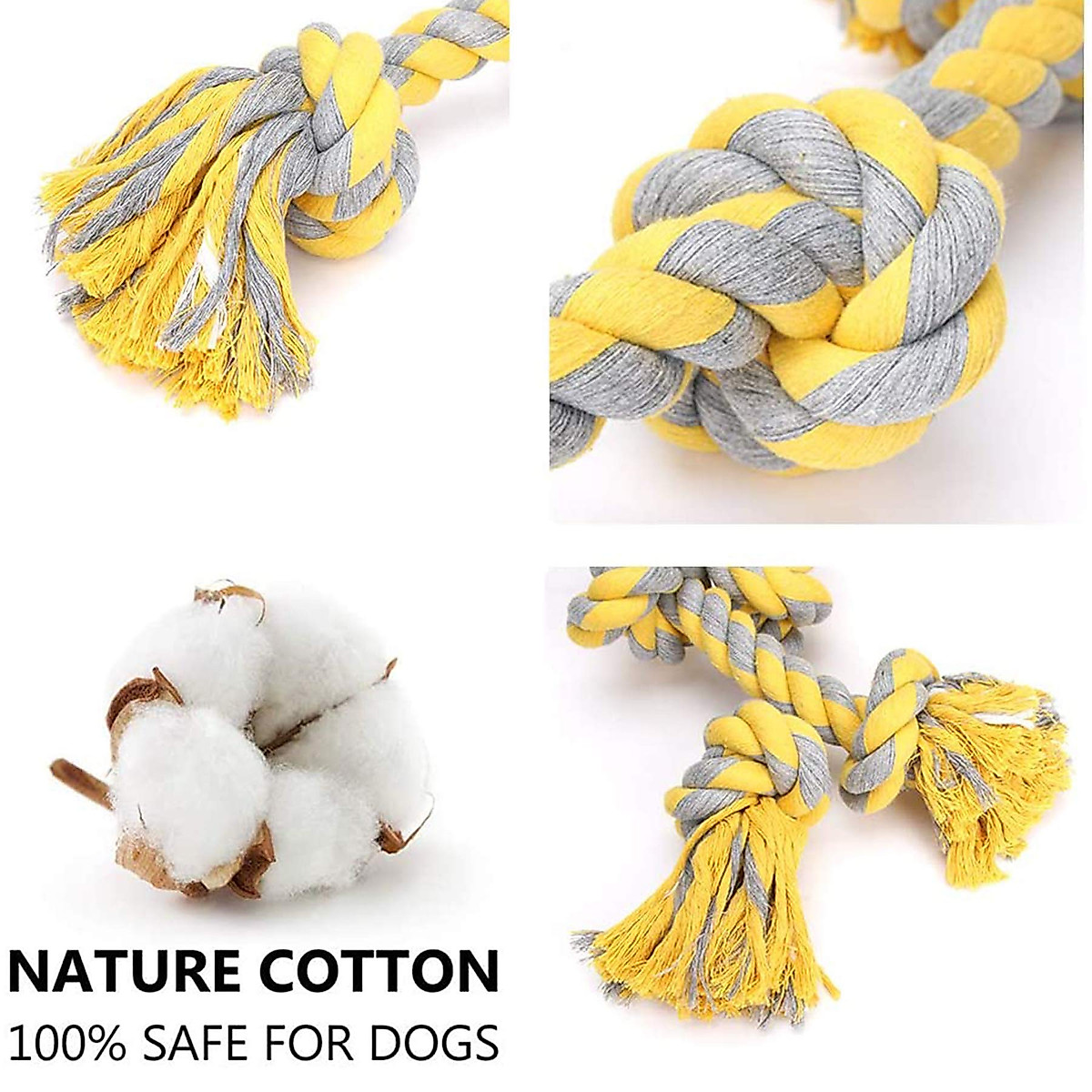 ayisoro Dog Rope Toys for Aggressive Chewers Large Dog Rope Pet Tug Toy Cotton Rope Dog Chew Toys for Large Dogs Tug of War Toy Strong Chewing Teething Training Interactive Dog Rope Toy Large