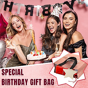 24 Pcs Bridesmaids Gift Bags Bachelorette Gift Bags Rose Gold Gift Bags Set, Non Woven Reusable Thank You Gift 8" x 4" x 10" Party Favor Goodie Bags with Handles for Wedding Birthday Party Christmas