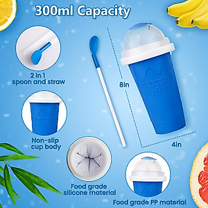 Slushy Maker Cup 2 Pack, DIY Magic Quick Frozen Slushie Cup, Cooling Cup, Slushy Cup, Cool Stuff, Double Layer Portable Smoothie Squeeze Cup for Juices, Milk and Ice Cream Make