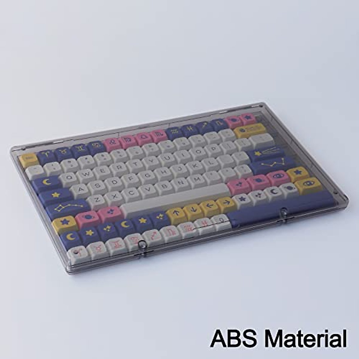 JOMKIZ Keycap Storage Box ABS Material New Upgraded High Transparent Full 104 Key Box for XDA Cherry SA OEM CSA Mechanical Keyboard Keycaps(Keycap Storage Box Only)