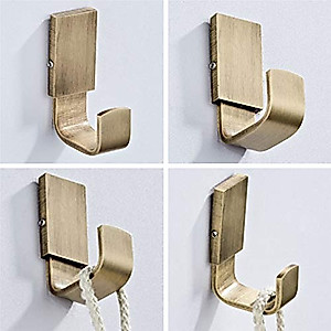 Flybath Coat Hook Antique Brass Towel Robe Hooks for Bathroom Kitchen Shirt Holder Wall Mounted Brushed Bronze 2 Pack