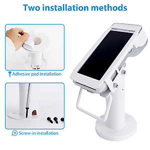 CRIZISTON POS Terminal Stand for Pax A920/A920 Pro Credit Card Machine Stand, 7" Tall Tilt & Swivel Credit Card Reader Stand, Credit Card Terminal Stand with Complete Kit, Screw-in and Adhesive, White