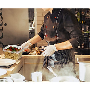 Decony Plastic Deli Containers with Lids 8 Oz- 25 Pack Square Clear Plastic Containers- Tamper-Proof BPA-Free Take Away Food Containers- Space Saver, Airtight, Freezer Safe Meal Prep Containers