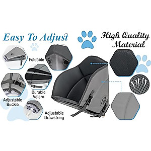 Superior Strong Oxford Cotton Lining Adjustable Buckle Pet Friendly Waterproof Secure Fit Soft & Protective Dog Cone Collar for Grooming, After Surgery Recovery, Rashes Protection (Extra Large), Gray