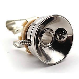 Electrosocket Jack Plate for Telecasters - Polished Nickel Finish + Switchcraft J11 Mono Jack