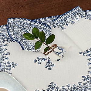 Ruvanti Cloth Napkins Set of 12 Cotton 100%, 18x18 Inches Napkins Cloth Washable, Soft, Absorbent. Cotton Napkins for Parties, Christmas, Thanksgiving, Weddings, Dinner Napkins Cloth - Ethnic