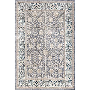 Unique Loom Salzburg Collection Area Rug - Gneis (6' 1" x 9' Rectangle, Gray/ Ivory)