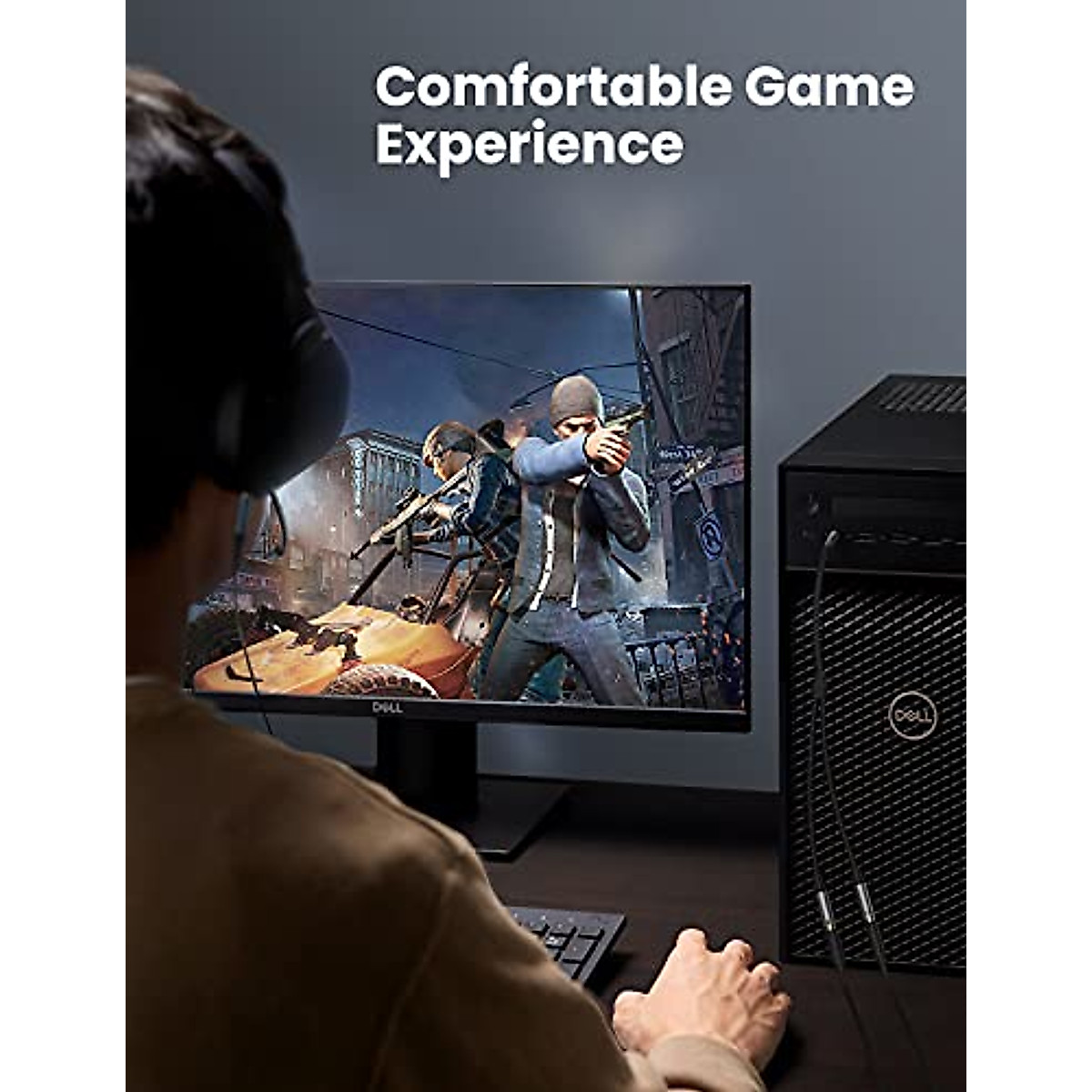 UGREEN Headphone Splitter Headset Splitter Audio Mic Y Adapter Braided 3.5mm TRRS Male to 2 Female Cable with MIC Compatible with PS5 PS4 Xbox One Controller, Phone to Earphone, Gaming Speaker