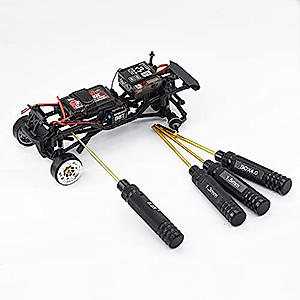 AEI 4Pcs SCX24 1:24 RC Car Tool Set 0.05'' 1.3mm 1.5mm 4.0mm(Box) Titanium Hexagon Screwdriver RC Repair Wrench Tools Kit for Axial SCX24