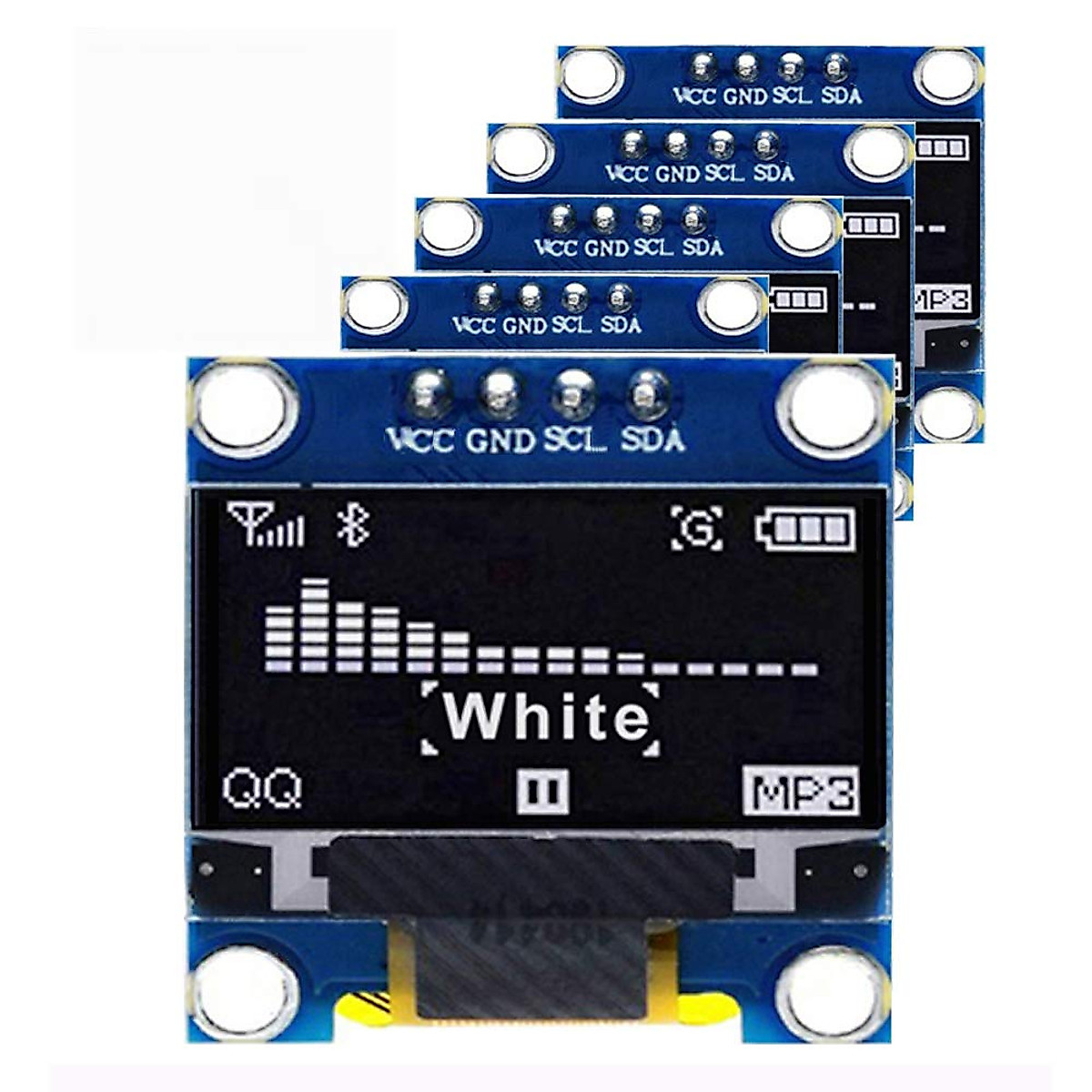 5PCS 0.96 OLED Display Module IIC 128 x 64 Pixel 12864 OLED White I2C 0.96inch OLED Display IIC Serial with SSD1306 Chip for Raspberry Pi