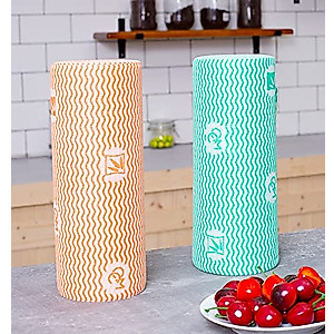 KitchLife Reusable Bamboo Paper Towels with Oil-Water Separation Technology, 1 Roll = 10 Months Supply - Washable and Recycled Paper Rollss, Eco Friendly Gift, Jungle Green