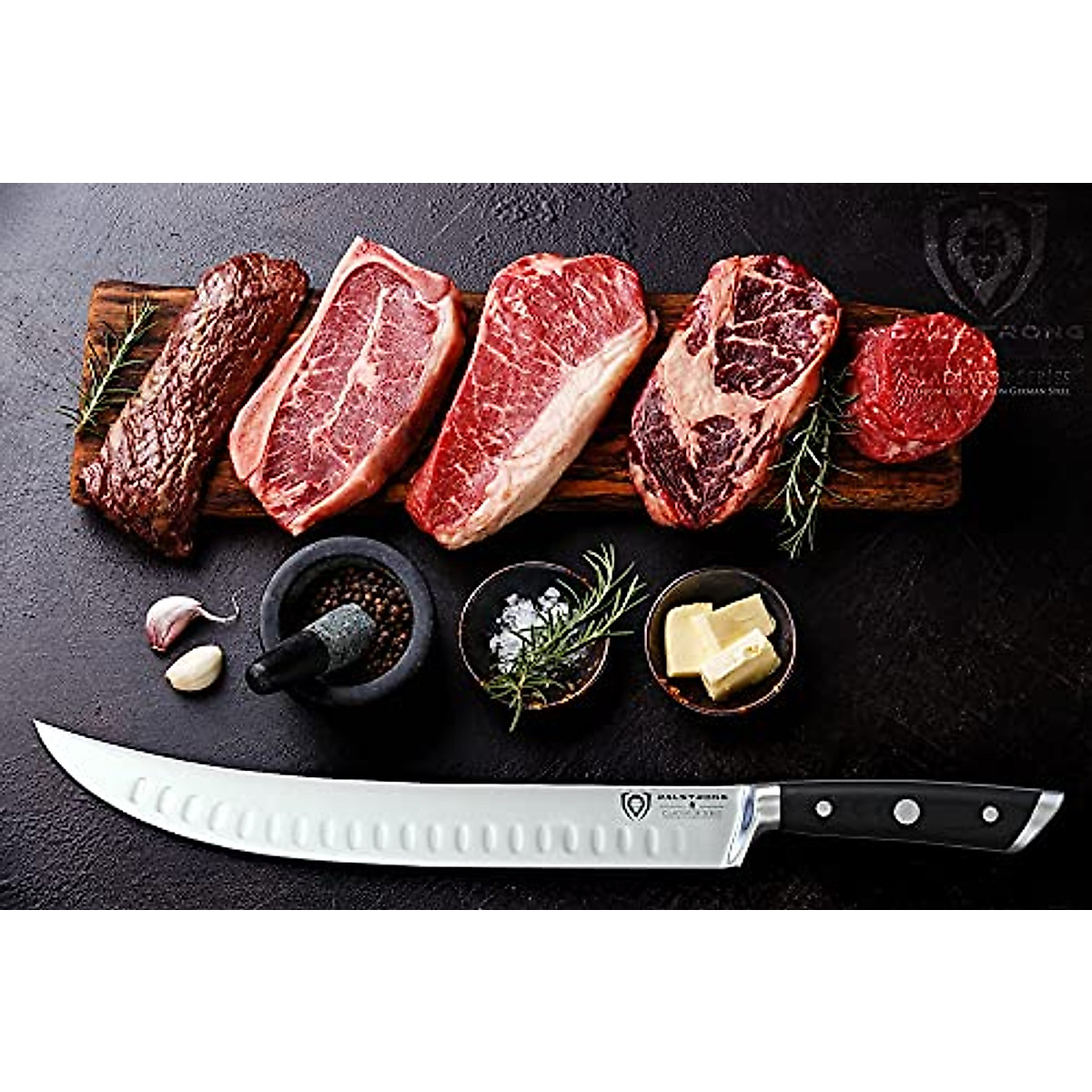 Dalstrong Butcher Knife - 10 inch - Gladiator Series Elite - Cimitar Breaking Knife - Forged High-Carbon German Steel - Razor Sharp Meat Kitchen Knife - Sheath Included - NSF Certified
