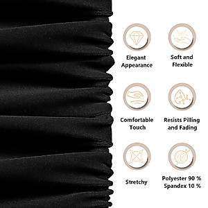 KKJIAF Black Stretch Velvet Fabric 60 Inch Wide, 1 Yard Soft Stretchy Fabric for Sewing Clothes, Apparel, Costume, Crafts - 90% Polyester 10% Spandex