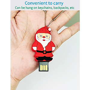 ZJR 64GB USB Flash Drives Cute Thumb Drive Christmas Santa Cartoon Memory Stick with Keychain New Year Gifts Pen Drive for Xmas Friends Family