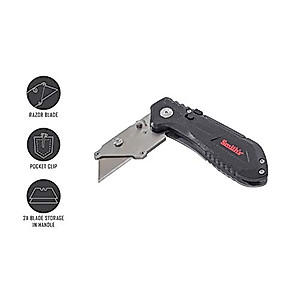Smith's 51244 EdgeWork-Site Razor Knife, Black