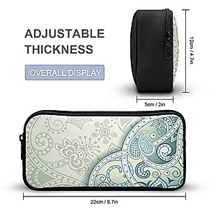 Abstract Blue Floral Pencil Case Pencil Pouch Coin Pouch Cosmetic Bag Office Stationery Organizer