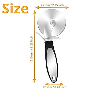 DEFUTAY Pizza Cutter Wheel with Non Slip Handle,8.3 Inch Super Sharp Pizza Slicer for Pizza, Waffles, Pies and Dough Cookies (Black)